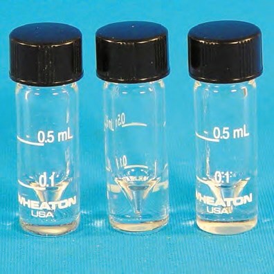 Wheaton glass V-vials, clear caps – ProSciTech