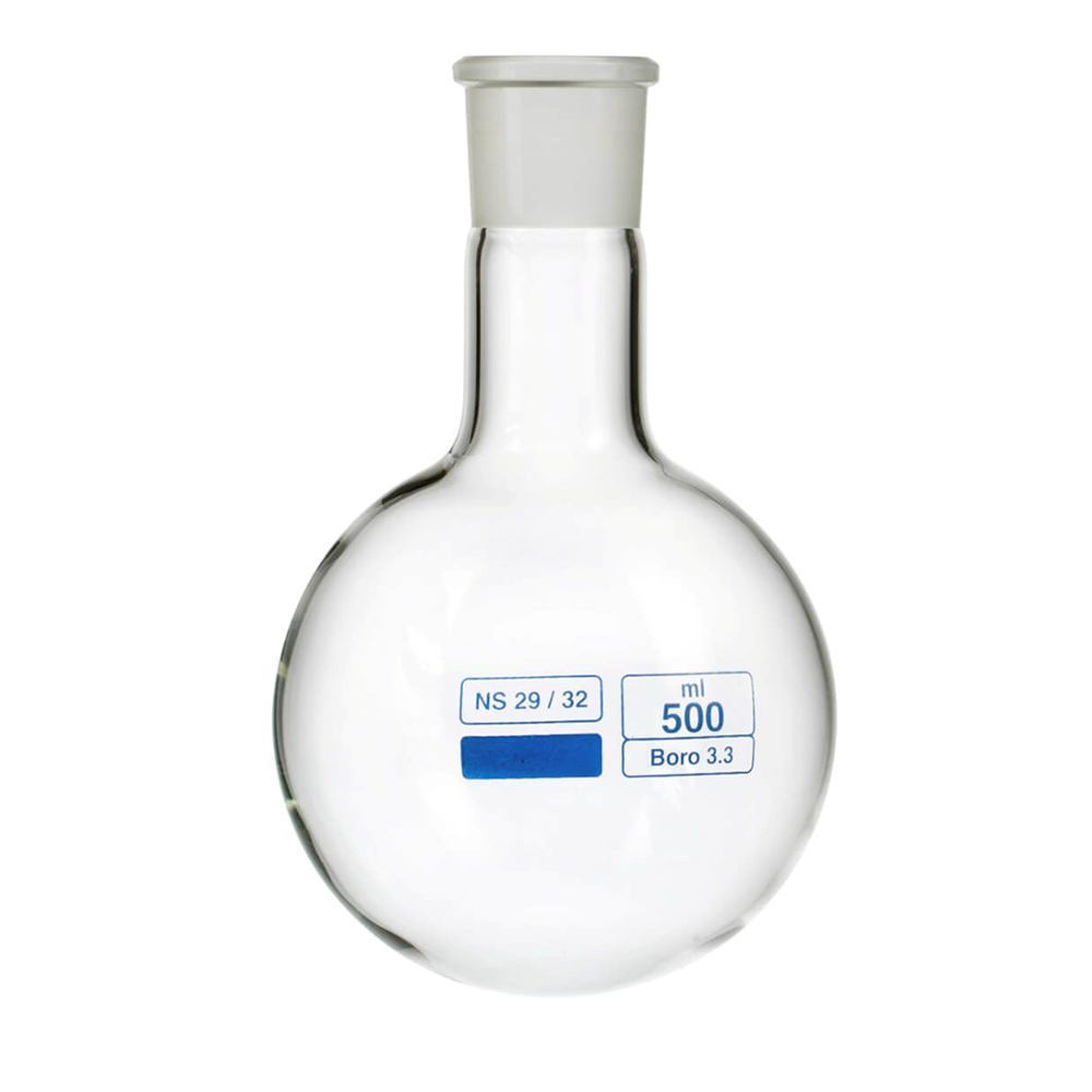 Glass round bottom flasks, ground-neck – ProSciTech