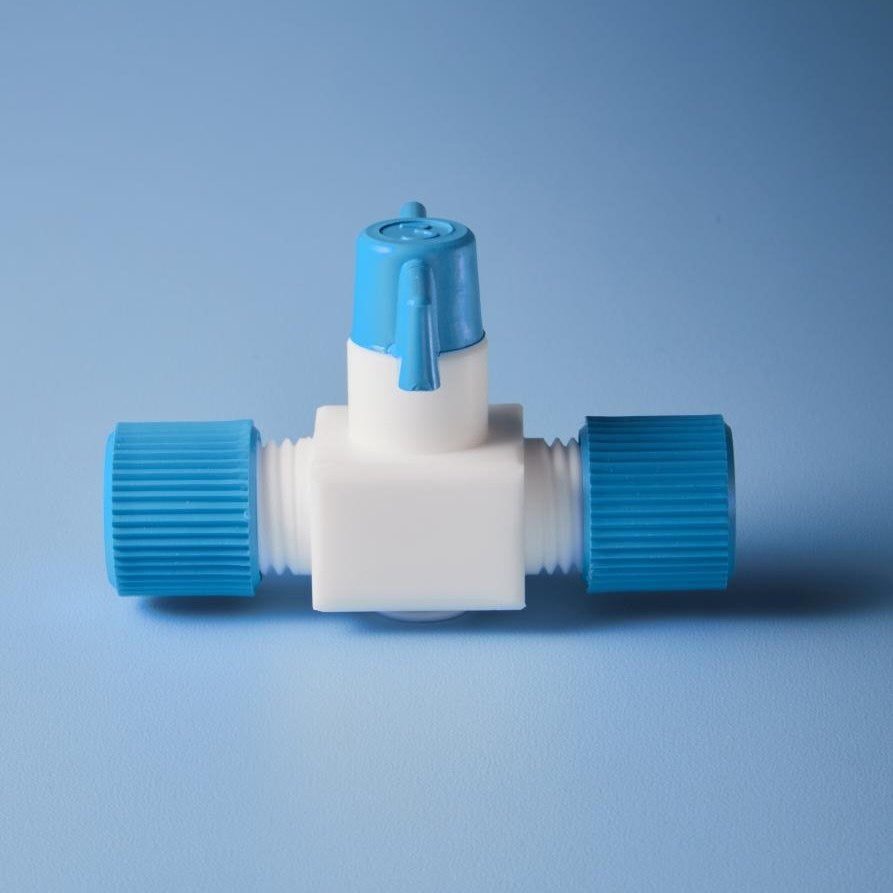 Tubing screw clamp connector valves, 2-way, PTFE – ProSciTech