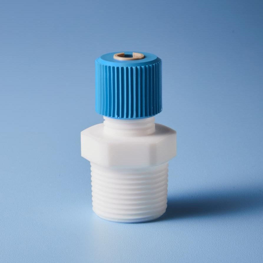 Reactor lid NPT screw compression fittings, PTFE - ProSciTech