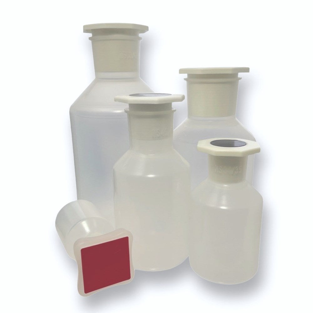 VITLAB bottles with stopper, wide-neck, PP – ProSciTech