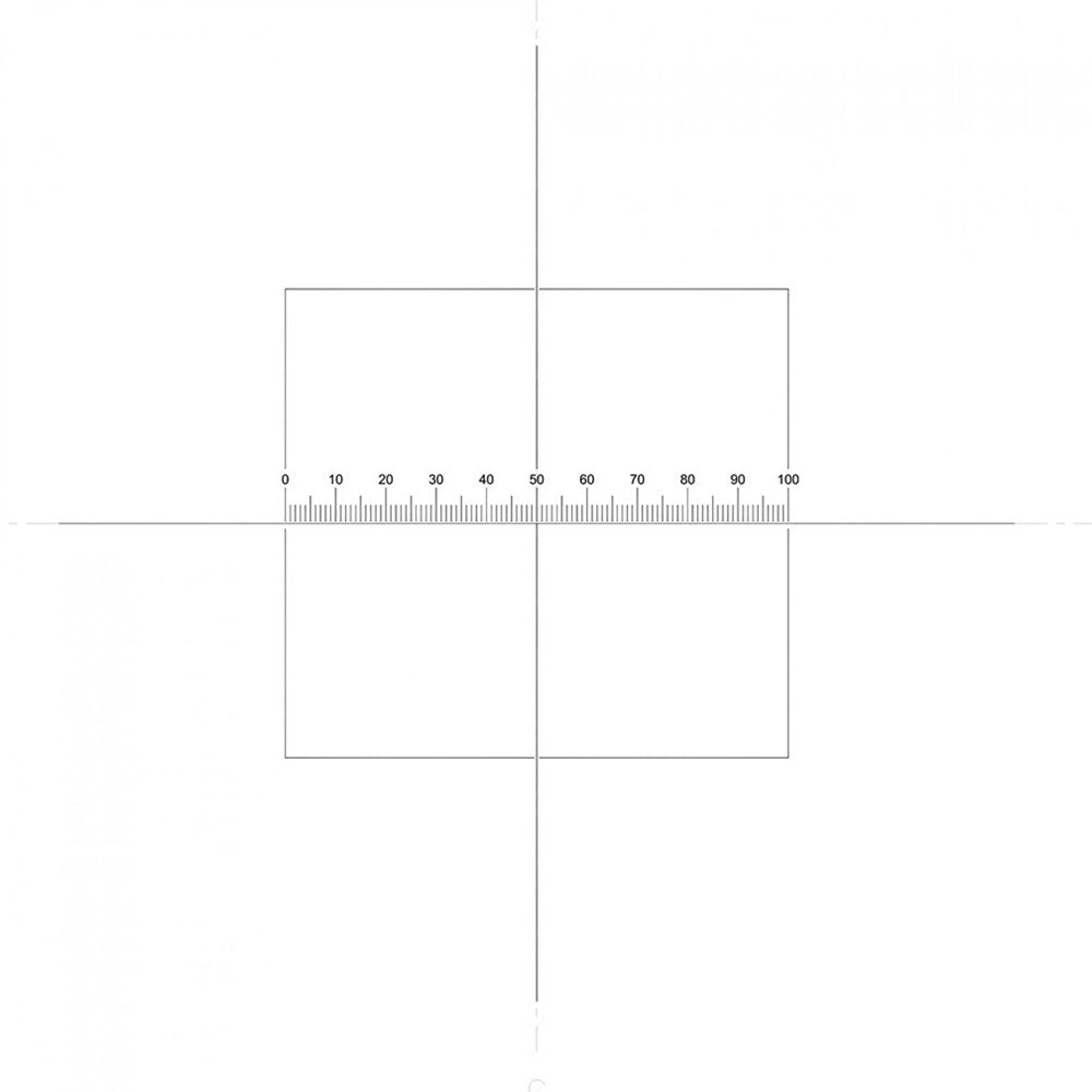 NE7N eyepiece reticles, horizontal scale + crossline + square – ProSciTech