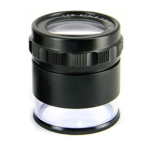 Measuring magnifier with LED, 10x, metric reticle – ProSciTech