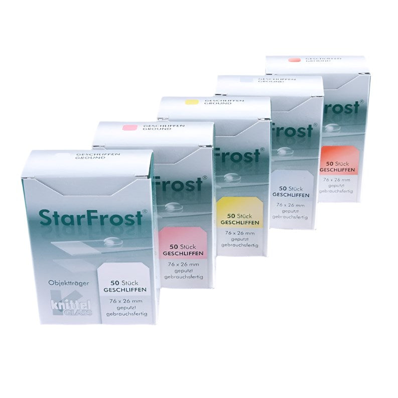 Knittel StarFrost microscope slides, control slides – ProSciTech