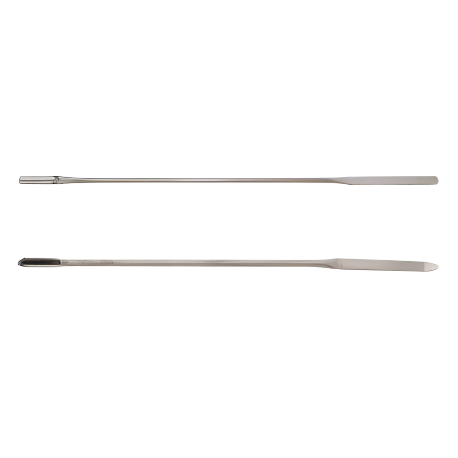 Micro spatulas, narrow spoon with angled end, stainless steel – ProSciTech