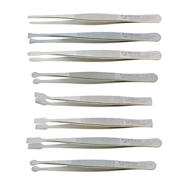PELCO Pro flat and pad tip tweezers – ProSciTech